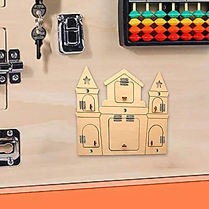 Almencla DIY Wooden Toy Sensory Board Pieces for Toddlers Kids Early Educational Toys Developmental Toys Smooth and Birthday Gift, Castle