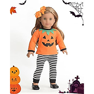 sweet dolly 18 Inch Doll Clothes Accessories Halloween Pumpkin Witch Costume Pumpkin Suit Set for 18 inches Dolls