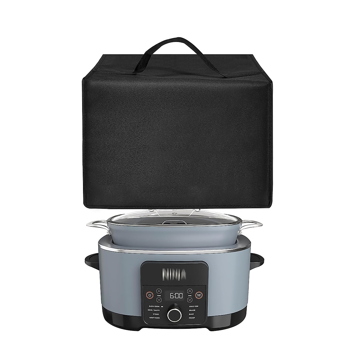 Cooker Dust Cover Heavy Duty Waterproof and Dustproof Multi-Purpose Cooker Cover Compatible with Ninja MC1001 Foodi Possible Cooker PRO 8.5-Quart Slow Cooker Oven Safe Black,19.3"Dx15"Wx9.8"H (Black)