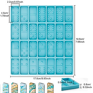 Domino Resin Molds, Domino Molds for Resin Casting, Professional Dominos Molds for Epoxy Resin, Domino Molds Set 28 Cavities, Sturdy Silicone Molds for Domino DIY Pendant Cake Jewelry Making