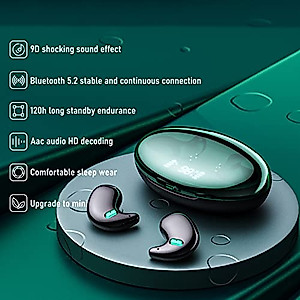 Bluetooth 5.2 Earphones Wireless Earbuds with Wireless Charging Case,with Earhooks Headset Built-in Mic for Sport,Clear Calls,Work,Music