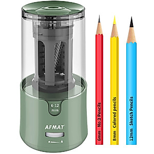 AFMAT Electric Pencil Sharpener for Colored Pencils, Auto Stop, Super Sharp & Fast, AFMAT Electric Eraser Kit,140 Eraser Refills, Rechargeable Electric Erasers for Drafting, Drawing, Crafts, Arts
