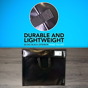 Itoya Art Profolio Brand Art Envelopes, 17.5x22.5", Stitching and a Durable Handle, Color: Black.