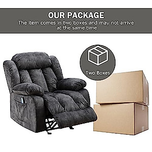 Phoenix Home Rocker Manual Massage and Heat Recliner, Grey