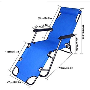 Patio Lounge Chair, Portable Folding Outdoor Patio Lounge Chairs Sun Pool Lawn Chaise with Pillow for Outdoor Camping Patio Lawn Beach (Red)
