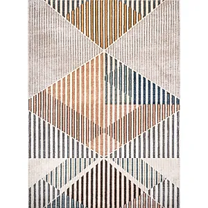 nuLOOM Skyler Contemporary Geometric Diamond Area Rug, 4x6, Beige