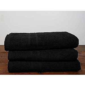 Pristine Linen 100% Cotton Bath Towels Black 22x44 Premium Towels for Bathroom