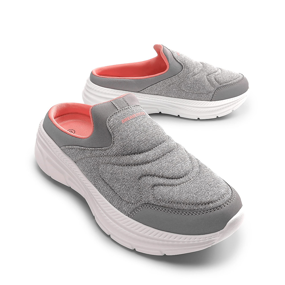 DREAM PAIRS Gym Shoes for Women, Slip on Arch Support Tennis Shoe - Breathable Knitted Jogging Yoga Workout Sport Nurse Walking Dog Platform Sneakers, Light Grey, Size 7.5 SDWS2312W