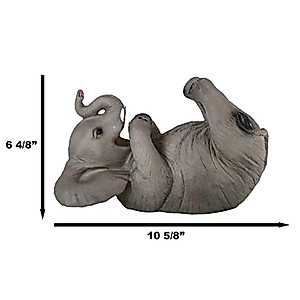 Ebros Kitchen Decor Playful Safari Elephant Wine Bottle Holder Figurine Animal Savanna Oil Wine Valet Storage with Pachyderm Elephant Theme