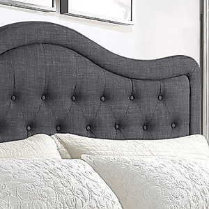 Rosevera Givana Rosever Upholstered Tufted Headboard with Adjustable Height for Bedroom, Queen, Linen Gray