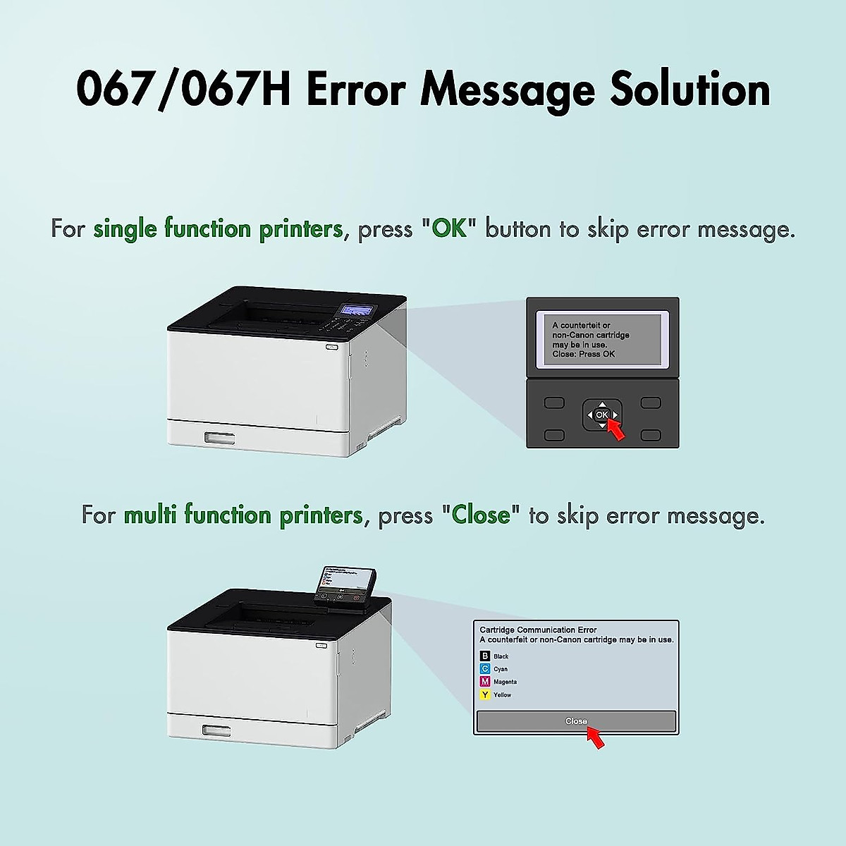 067H 067 Toner Cartridge, Compatible with Canon 067H Toner and Canon 067 Toner, Works with MF656Cdw, MF654Cdw, MF653Cdw, LBP633Cdw and LBP632Cdw Printers (Black Cyan Magenta Yellow)