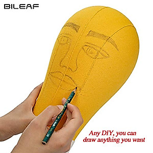 22 Inch Canvas Block Head Mannequin Wig Head With Stand Pink Styling Mannequin Block Head Set Display Mannequin Head with Mount Holes(Rosy Head)