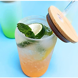 Pretty Penny 16oz frosted sublimation glass jar jars with lids,bamboo lid plastic straw, beer glasses & straw , reusable drinking tumblers blanks