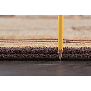 Trout Fishing Novelty Lodge Pattern Ivory Scatter Mat Rug, 2' x 3'