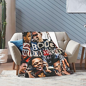 Fleece A Boogie Rapper wit da Hoodie Blankets Lightweight Washable Warm Blanket Plush Air Conditioned Throw Blankets for Teen Couch Bed Sofa Living Room 50"x40"