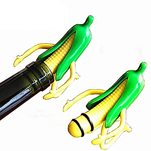 2 Pack Novelty Funny Corn Plastic Wine Bottle Stopper