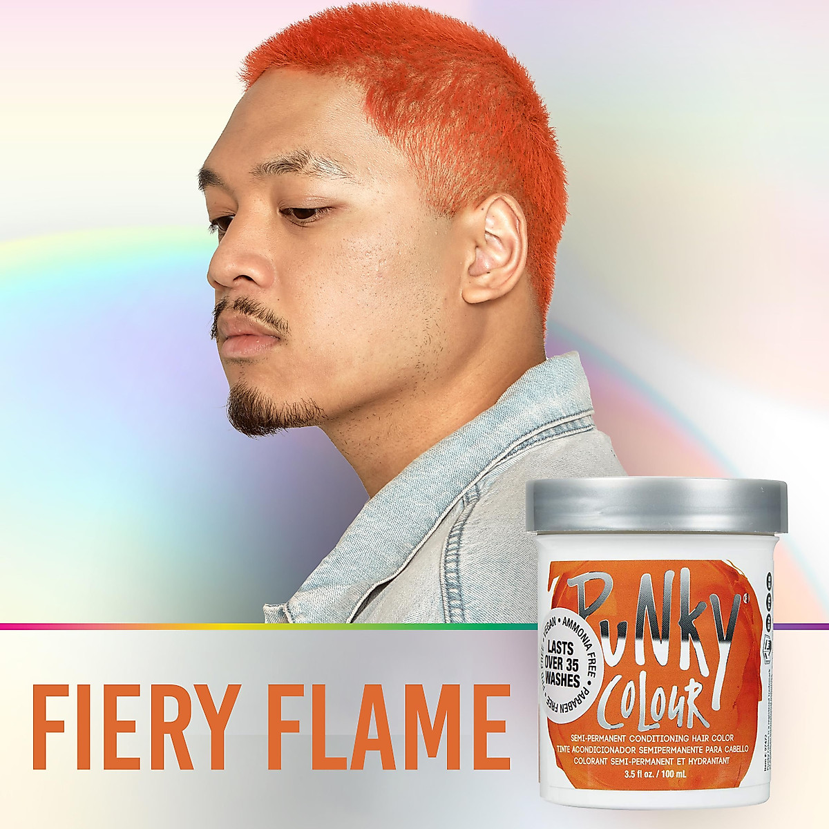 Punky Flame Semi Permanent Conditioning Hair Color, Non-Damaging Hair Dye, Vegan, PPD and Paraben Free, Transforms to Vibrant Hair Color, Easy To Use and Apply Hair Tint, lasts up to 35 washes, 3.5oz