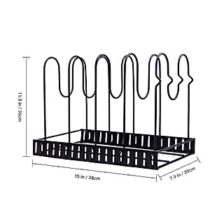 Pot Rack Organizers, Lid Organizer for Pots and Pans, 8 Tiers Pots and Pans Organizer with 3 DIY Methods, Adjustable Pot Lid Holders Pan Rack for Kitchen Counter and Cabinet by KAUKKO (KKS21-8 Tiers)