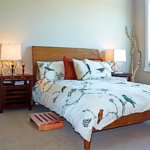 Holana 3.5" One Step Stool for Adults - Step Stools for Bed - Indoor/Outdoor - 550 lbs Safety Stepping Stool Bathroom for Handicap, Elderly, Seniors, Kid, Bathtub, High Beds, Kitchen (Acacia Wood)