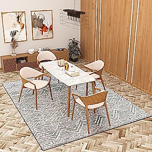 Handicrafts Home Wool Rug - 8x10 feet Handmade Area Rug - Premium Hand-Tufted Wool Boho Area Rug - Modern Decorative Rug for Office, Home, Hallway - Made in India - Still River Grey