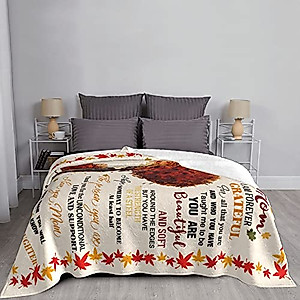 SHELABS to My Mom Blanket Mother Gifts from Daughter Throw Blanket for Bed Couch Sofa Birthday for Your Mother Warm Fleece Blanket Talking Love to Mom, 50x60inch