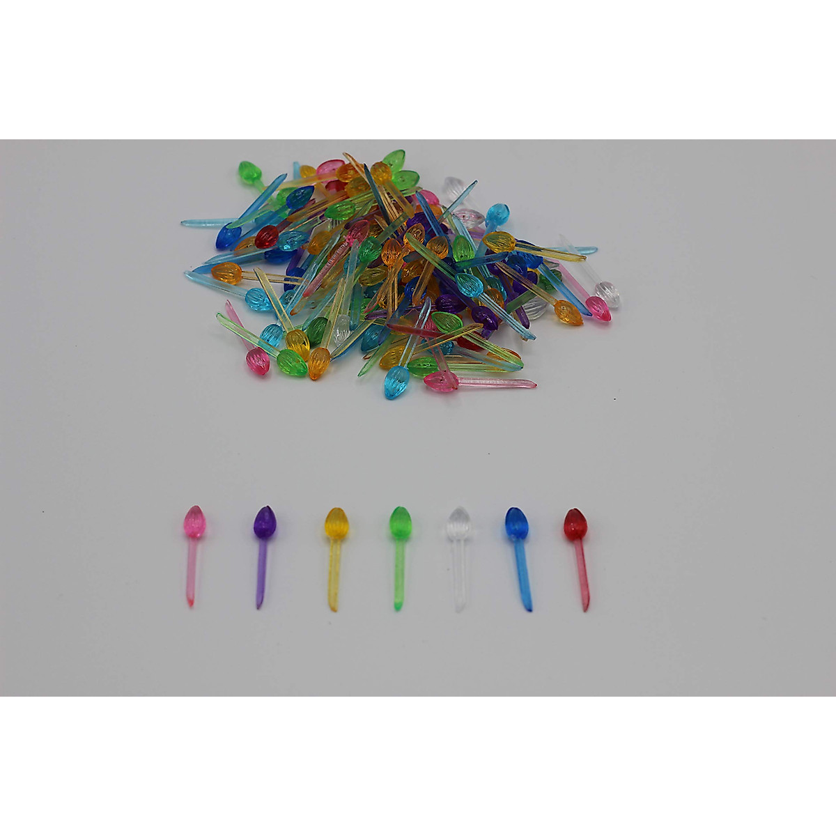 Creative Hobbies 5GN9 Mini Flame Shape Pin Light Ornaments - 250 Piece Multi-Color Pack for Ceramic Christmas Trees and DIY Projects