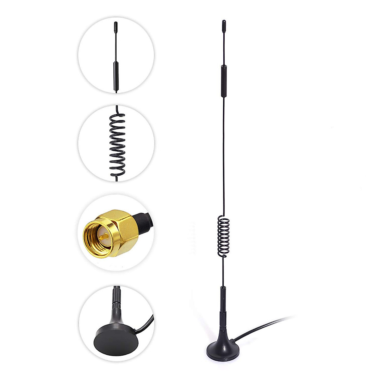 Bingfu 4G LTE 7dBi Magnetic Base MIMO SMA Male Antenna (2-Pack) Compatible with 4G LTE Wireless CPE Router Hotspot Cellular Gateway Industrial IoT Router