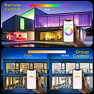 TALOYA Compatible with Apple Homekit/Siri LED Flush Mount Ceiling Light Fixture, 15.8inch 28W Smart Ceiling Light Fixture with RGB Backlight, 3000-6500K Light Changeable, for Living Room, Bedroom