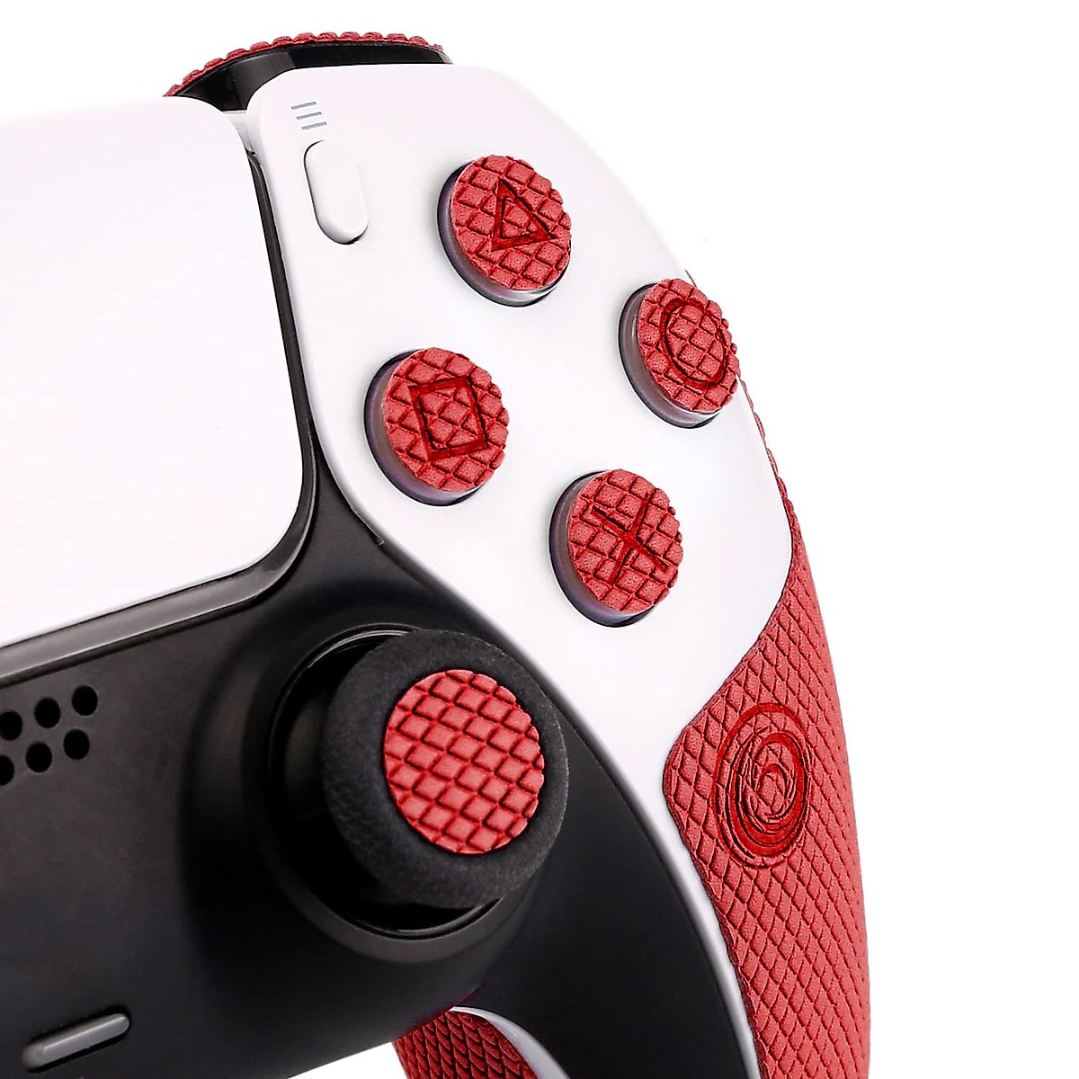 TALONGAMES Controller Grips Compatible with Playstation 5 DualSense, Anti-Slip, Sweat-Absorbent, Textured Skin kit, for PS5 Controllers Handle Grips, Buttons, Triggers, D-pad (Pro Version - Red)