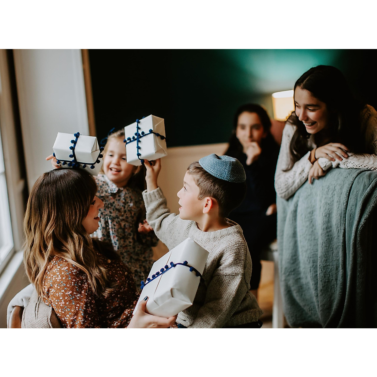 Iconikal Self-Adhesive Gift Tag Labels, Hanukkah, 100-Count