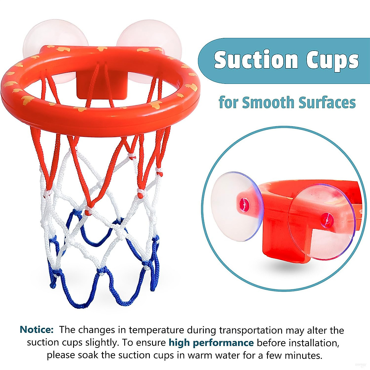 MARPPY Bath Toys, Bathtub Basketball Hoop for Toddlers Kids, Boys and Girls with 4 Soft Balls, Mold Free & Strong Suction Cup, Bathtub Shooting Game & Fun Toddlers Bath Toys for Boys or Girls