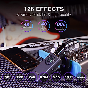 MOOER Prime P1 Guitar Multi-Effects Processor, Bass Guitar Pedals with 126 Effects, Tuner, Amp, Metronome for Practice and Performance