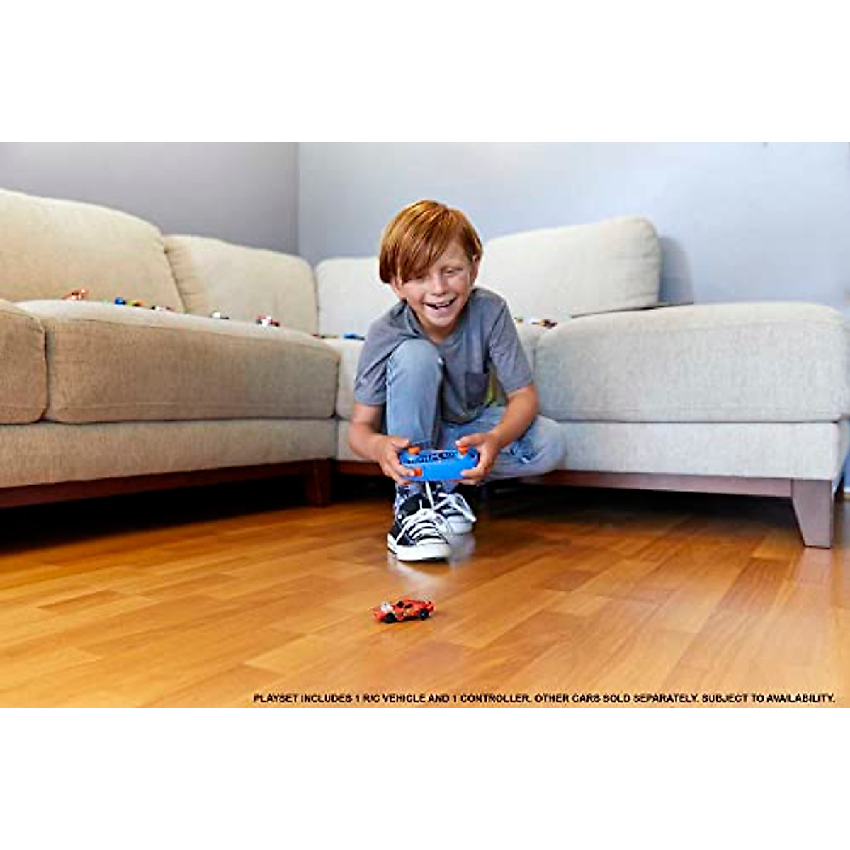 Hot Wheels RC 1:64 Scale Rodger Dodger Rechargeable Radio-Controlled Racing Cars for On- or Off-Track Play, Includes Car, Controller & Adapter for Kids 5 Years Old & Up