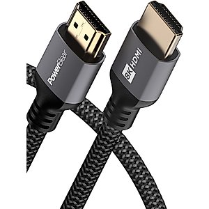 PowerBear 4K HDMI Cable 25 ft [2 Pack] High Speed, Braided Nylon & Gold Connectors, 4K @ 60Hz, Ultra HD, 2K, 1080P, ARC & CL3 Rated | for Laptop, Monitor, PS5, PS4, Xbox One, Fire TV, Apple TV & More