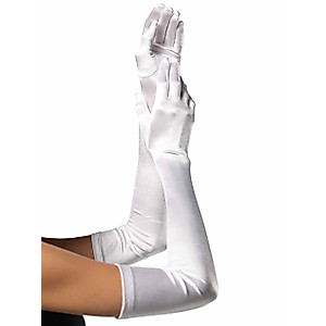 Leg Avenue Women's OS Extra Long Satin Gloves, White, One Size