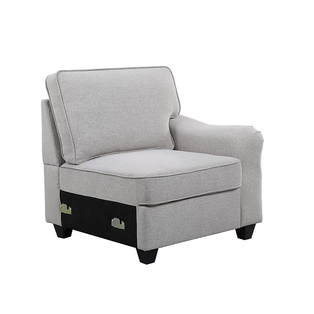 Favfurish 125" Linen 7-Piece Modular L-Shaped Sectional Sofa with Ottoman, Customizable Couch with Pocket Coil Seating and 6 Accent Pillows for Living Room or Family Room,Light Gray