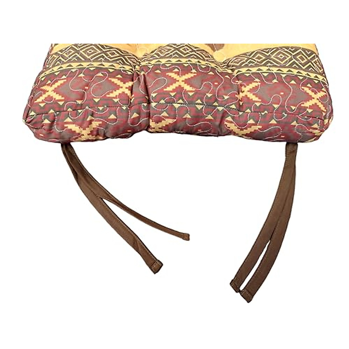 DeLeon Collections Ranch on Yellowstone Seat Cushion, 18" x 18", Yellow/Brown/Red/Black