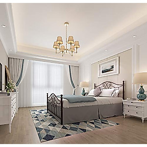 YALAXON Vintage Sturdy Metal Bed Frame with Headboard and Footboard Basic Bed Frame No Box Spring (Queen, Antique Brown)