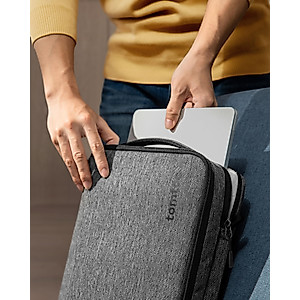 tomtoc 360 Protective Laptop Shoulder Bag for 13-14 Inch MacBook Air/Pro M4/M3/M2/M1, 13-inch iPad Pro M4/iPad Air, 13-13.8 Inch Surface Pro/Laptop, Copilot+ PC, Cordura Ballistic Nylon