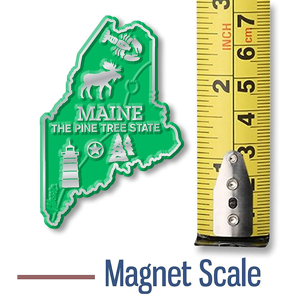 Maine Small State Magnet by Classic Magnets, 1.8" x 2.6", Collectible Souvenirs Made in The USA