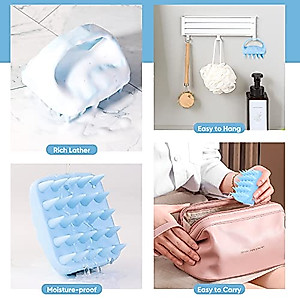 Bsisme Hair Scalp Massager Shampoo Brush, Scalp Care Hair Brush with Soft Silicone Bristles for Dandruff Removal and Hair Growth, Shower Hair Scalp Scrubber for Wet Dry Men Women Kids Pets Hair, Blue