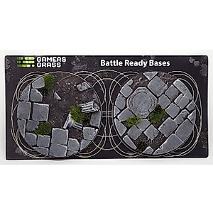 Gamers Grass Battle Ready Bases: Temple Bases Round 60mm (x2)