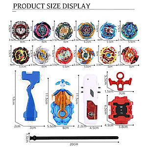 Ruolan Battling Top Metal Fusion Evolution Master Burst Gyro Toys Spinning Tops Set, Combat High Performance Game with 2 Launchers Gift for Children Boys Kids (12PCS)