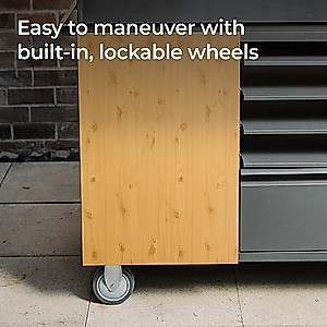 Everdure Pizza Oven Station - Preparation Cart with Stainless Steel Countertop, Four Slide Out Shelves, On Wheels for Portability