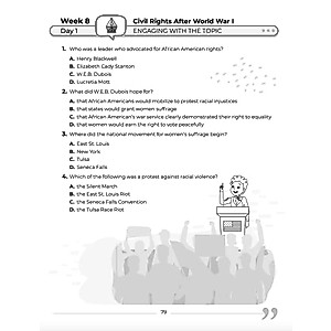8th Grade Social Studies: Daily Practice Workbook | 20 Weeks of Fun Activities | History | Civic and Government | Geography | Economics | + Video Explanations for Each Question