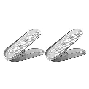 DOITOOL Shoe Rack, 2pcs Shoe Slots Organizers Double Layer Adjustable Shoes Slots Slipper Rack Holders