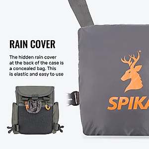 SPIKA Binocular Harness Chest Pack, Camo Bino Case with Rangefinder Waterproof Pouch for Hunting
