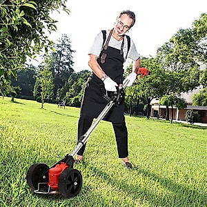 Cordless Grass Trimmer Edger String Trimmers Weed Eater Battery Powered Weed Wacker Mini Mower with 1 Battery Charger Included for Lawn Care Yard Work (ABS, Alloy, Stainless Steel, Red)