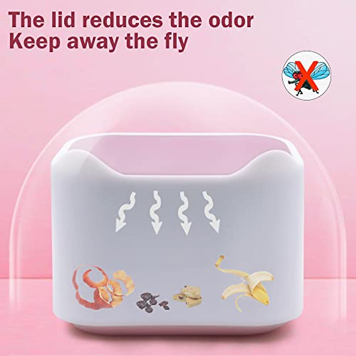 Business King Mini Desk Trash Can with Lid with Trash Bag 90pcs 2.5 L/0.7 Gallon Pink Plastic Countertop Garbage Bin with Removable Inner Tiny Waste Basket for Office Dresser Bedroom