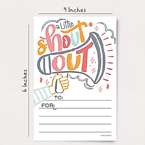 Fun Shout Out Cards For Employees, Office Staff, Teachers and Students - Appreciation and Recognition Reward Cards For School or Work Bulletin Board (50 Count)